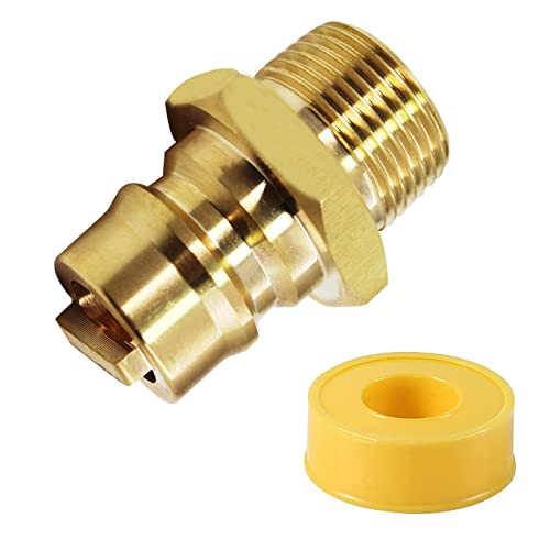 MENSI 3/4" Brass Male Quick Connect Plug Fittings Fits Dual Fuel Generator Regulator Exits Convert to Connect Natural Quick Connect Hose