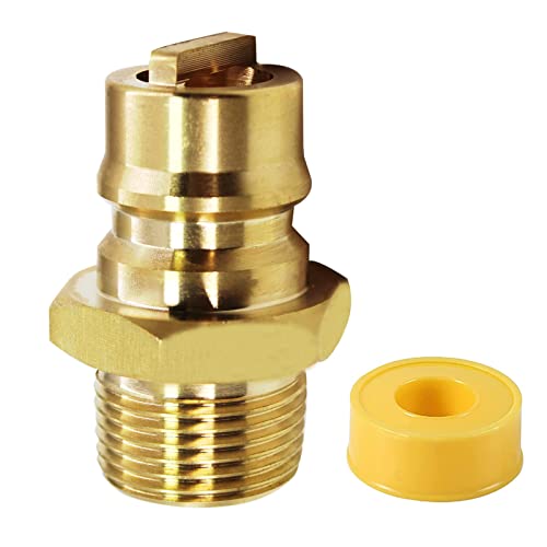 MENSI 3/4" Brass Male Quick Connect Plug Fittings Fits Dual Fuel Generator Regulator Exits Convert to Connect Natural Quick Connect Hose