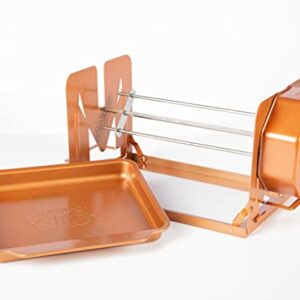 ROTO-Q 360 Family Bundle (COPPER) | The Ultimate Rotisserie Solution for Healthier Cooking | Portable, Versatile, and Energy-Efficient | Perfect for Convection Ovens, Air Fryers, BBQs, and Fire Pits | Self-Rotating Spit Roaster for Mouth-Watering Rotisser