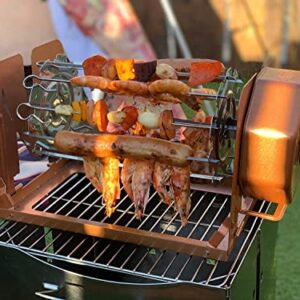 ROTO-Q 360 Family Bundle (COPPER) | The Ultimate Rotisserie Solution for Healthier Cooking | Portable, Versatile, and Energy-Efficient | Perfect for Convection Ovens, Air Fryers, BBQs, and Fire Pits | Self-Rotating Spit Roaster for Mouth-Watering Rotisser