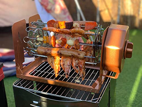 ROTO-Q 360 Family Bundle (COPPER) | The Ultimate Rotisserie Solution for Healthier Cooking | Portable, Versatile, and Energy-Efficient | Perfect for Convection Ovens, Air Fryers, BBQs, and Fire Pits | Self-Rotating Spit Roaster for Mouth-Watering Rotisser