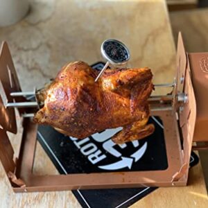 ROTO-Q 360 Family Bundle (COPPER) | The Ultimate Rotisserie Solution for Healthier Cooking | Portable, Versatile, and Energy-Efficient | Perfect for Convection Ovens, Air Fryers, BBQs, and Fire Pits | Self-Rotating Spit Roaster for Mouth-Watering Rotisser