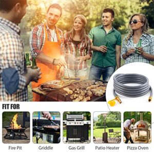 LGQIEM 15FT Natural Gas Hose - Natural Gas Hose Conversion Kit 3/8"-18NPT quick Disconnect Extra 3/8" Female Flare Easy to Connect Suitable for Gas Grills, Fire Pit, Portable Generator, Patio Heater