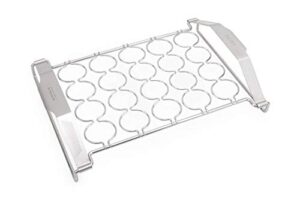 everdure grilling oyster rack: brushed stainless steel, easy grip handles, fits 20 oysters, premium bbq tray for grilling appetizers, shrimp, scallops, mushrooms, peppers, and more, silver