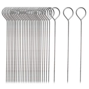 honbay 30pcs stainless steel barbecue skewers roast goose needles turkey lacers for trussing turkey and barbecue (5.8 inch)