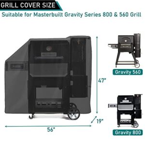 ZJYWSCH Grill Cover for Masterbuilt Gravity Series 800 560 Digital Charcoal Grill and Smoker Combo Heavy Duty Masterbuilt 800 Cover MB20040221 MB20040220 Outdoor Waterproof