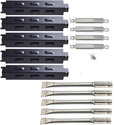 Htanch PN8531 (5-Pack) SA5491(5-Pack) 14 5/8" Heat Plate and Burner,Carryover Tubes Replacement for Charbroil 463440109, 463230515, 463230514, 463230513, 463230512, 463230511, 463230510, 463226514