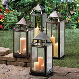 Bronze Modern Candle Lantern - 18 inches