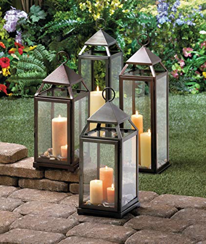 Bronze Modern Candle Lantern - 18 inches