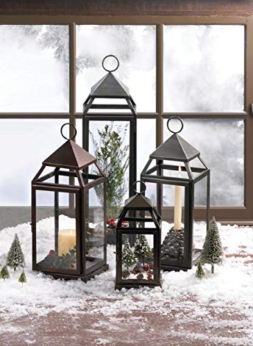 Bronze Modern Candle Lantern - 18 inches