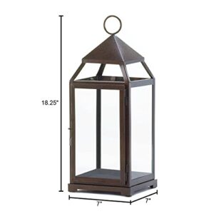 Bronze Modern Candle Lantern - 18 inches