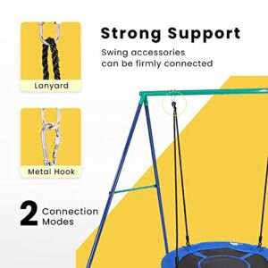 VIVOHOME Metal Frame Full Steel Swing Stand, Hold up to 440 lbs, Saucer Swing NOT Included