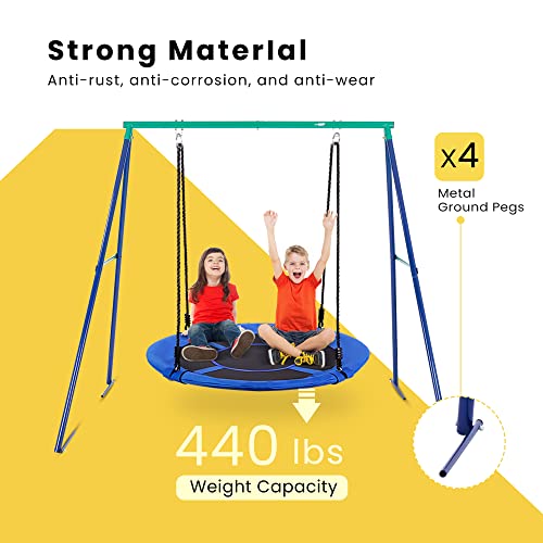 VIVOHOME Metal Frame Full Steel Swing Stand, Hold up to 440 lbs, Saucer Swing NOT Included