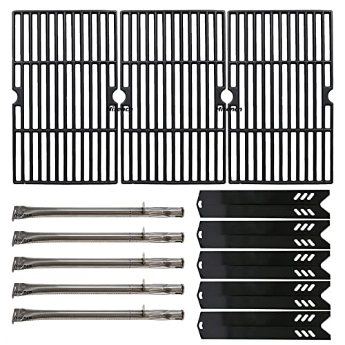 Hisencn 16 1/4 In Grill Grates Burner Tube and Heat Plate for DGF510SBP, BY15-101-001-02, GBC1461W, GBC1462W-C, GBC1555W-C, GBC1562W-C, BH13-101-099-01, BH15-101-099-02, GBC1362W, GBC1562W, BH14-101-0