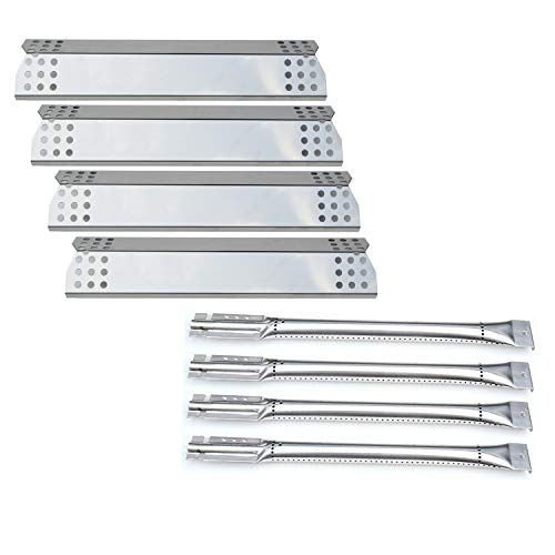 Direct Store Parts Kit DG173 Replacement 16 15/16 inch Burner for Kitchen Aid 720-0733A,4 Burner Gas Grill Burner,Heat Plate (Stainless Steel Burner + Stainless Steel Heat Plate)