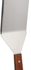 Update International Extra-Large, 16-Inch Long, Grill Spatula, Turner Spatula, Barbecue BBQ Spatula, w/Cutting Edge, Solid Stainless Steel, Riveted Smooth Wood Handle, Commercial Grade