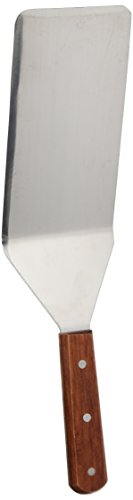 Update International Extra-Large, 16-Inch Long, Grill Spatula, Turner Spatula, Barbecue BBQ Spatula, w/Cutting Edge, Solid Stainless Steel, Riveted Smooth Wood Handle, Commercial Grade