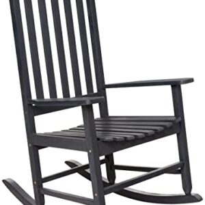 Amazon Aware FSC Certified Outdoor Porch Rocker Chair, Acacia Wood, Black