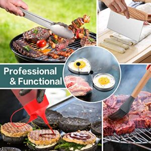 24Pcs Griddle Accessories Kit, Joyfair Stainless Steel BBQ Spatulas Set with Melting Dome, Professional Grill Accessory in Storage Bag, Great for Outdoor Camping Flat Top Teppanyaki Grilling Cooking