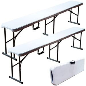 generic 2pack 6ft folding bench heavy duty for garden picnic bbq party camping dining seat