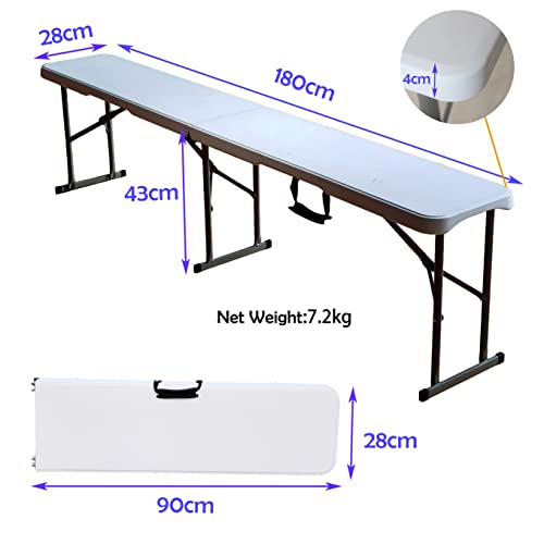 Generic 2Pack 6ft Folding Bench Heavy Duty for Garden Picnic BBQ Party Camping Dining Seat