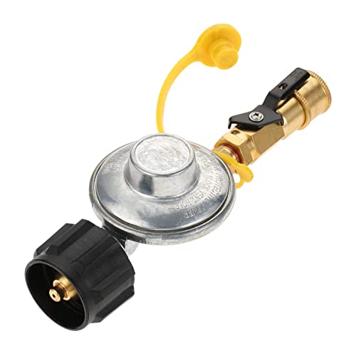 DRELD Propane 1/4" Quick Connect Adapter with Gas Grill Regulator, QCC1 Adapter Propane Regulator with Quick Connect 20-50lbs Propane Tanks to Gas Grill, for Fire Pit, Heater, BBQ Stove Camping