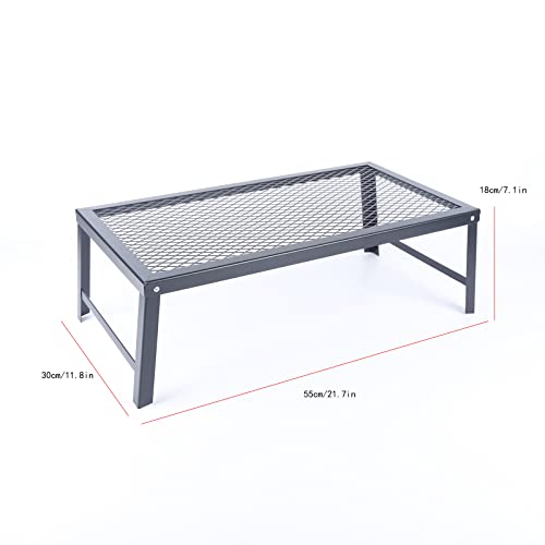 Folding Campfire Grill with Legs, Portable Camp Grill Grate, over Fire Camping Grill, for Outside Picnic BBQ