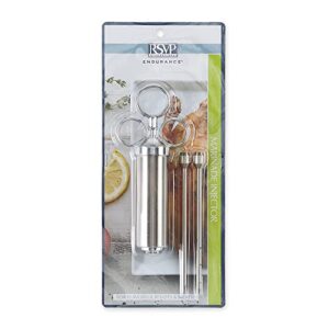 RSVP International Endurance Kitchen Tool Collection Marinade Injector with Interchangeable Needle Tips, 7x3, 2 oz Capacity, Stainless Steel