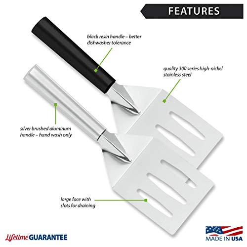 Rada Cutlery Metal Grill Spatula –Stainless Steel Face and Steel Resin Handle Made in USA, 10-1/8 Inches