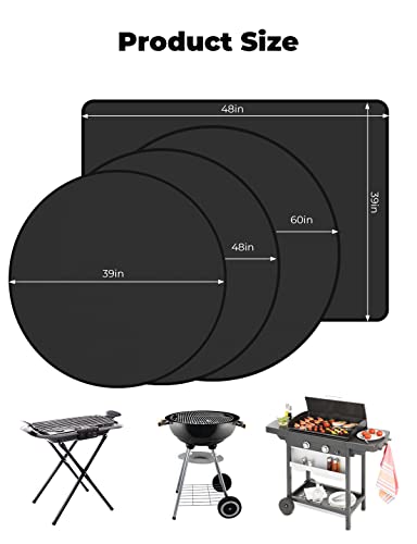 yamagahome Large Under Grill Mat & Fire Pit Mat 39", Round Grill Mats for Outdoor Grill Deck Protector, Fireproof Mat for Under Fire Pit, Double-Sided Fireproof BBQ Grill Mat, Oil-Proof & Waterproof