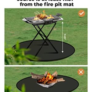 yamagahome Large Under Grill Mat & Fire Pit Mat 39", Round Grill Mats for Outdoor Grill Deck Protector, Fireproof Mat for Under Fire Pit, Double-Sided Fireproof BBQ Grill Mat, Oil-Proof & Waterproof