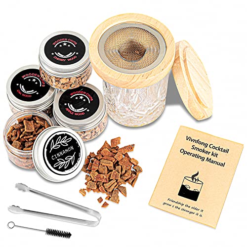 Cocktail Smoker Kit for Whiskey and Bourbon Old Fashions Drink Smoker Christmas Gifts Birthday Gifts for Him and Whiskey Lovers