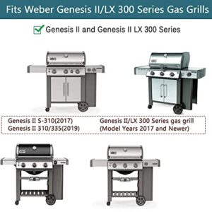 Moriintl 66032/66795 Grill Parts for Weber Genesis II E-310, II GS4, II S-310, II E-330, II E-335, II S-335, II LX S/E-340 Series Flavorizer Bars for Weber Genesis (Porcelain, 66032-Black-5pcs)