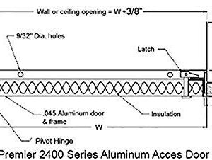 Premier 2400 Series Aluminum Universal Access Door 12 x 12 (Keyed Cylinder Latch)