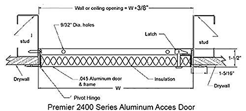 Premier 2400 Series Aluminum Universal Access Door 12 x 12 (Keyed Cylinder Latch)