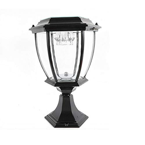 Aluminum Retro Solar Post Cap Light, Outdoor Garden Patio Summit Solar Powered Post Cap Light for Woods Posts （Black）