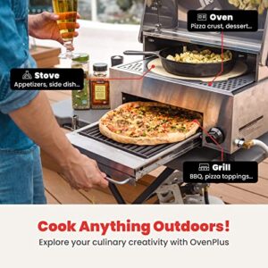 CAPT'N COOK OvenPlus Portable Gas Pizza Oven - Double Cooking Design For Crispy Crust and Well-cooked topping, No need to Spin, Outdoor baking and grilling, Cook with Ease, with Pizza Cutter and Peel