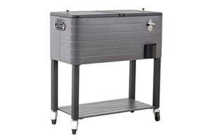 sunjoy a601000800 80qt gray wood grain finish cooler