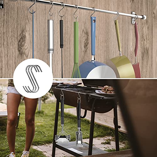 Grill Brush for Outdoor Grill. Safe Stainless Steel BBQ Accessories for Grill Cleaning. 2 Packs,3 Hooks Included.