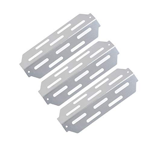 GasSaf Heat Deflectors Replace for Weber 66040, Genesis II 300 Series II E-310, II E-315, II E-330, II E-335, II S-310 Gas Grills, 3-Pack Durable Stainless Steel Replacement Parts(12.5" x 4.25")