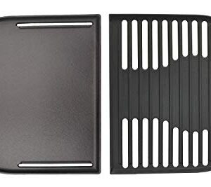 BBQ Grill Cast Iron Cooking Grate Griddle Combo for Coleman Roadtrip X-Cursion, LX, LXE, 285 Grills, Compatible with Swatop Accessories, 2-Pack