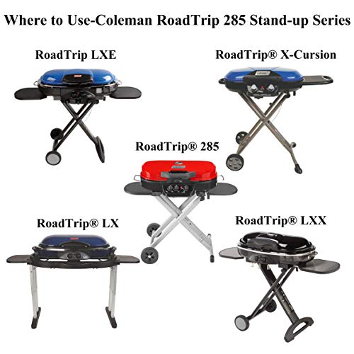 BBQ Grill Cast Iron Cooking Grate Griddle Combo for Coleman Roadtrip X-Cursion, LX, LXE, 285 Grills, Compatible with Swatop Accessories, 2-Pack