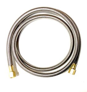 shark industrial 6ft stainless steel braided propane hose extension assembly with 3/8" female flare on both ends for gas grill, rv fire pit