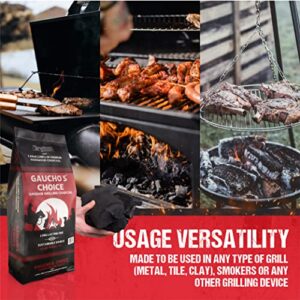 Gaucho’s Choice 20 lbs. Bag of Super Premium 100% Natural and Sustainable Hardwood Lump Charcoal for Grilling