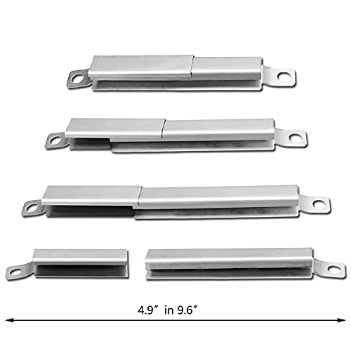 Hisencn Replacement Parts Kit for Charbroil 4 Burner 463211512, 463211513, 463211514 Gas Grill, Stainless Steel Grill Burner, Porcelain Steel Heat Tent Shield Deflector, Adjustable Carryover Tube