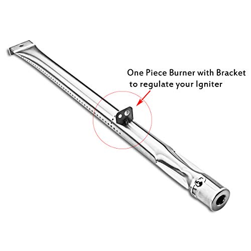 Hisencn Replacement Parts Kit for Charbroil 4 Burner 463211512, 463211513, 463211514 Gas Grill, Stainless Steel Grill Burner, Porcelain Steel Heat Tent Shield Deflector, Adjustable Carryover Tube