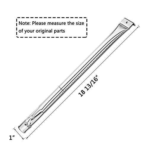 Hisencn Replacement Parts Kit for Charbroil 4 Burner 463211512, 463211513, 463211514 Gas Grill, Stainless Steel Grill Burner, Porcelain Steel Heat Tent Shield Deflector, Adjustable Carryover Tube