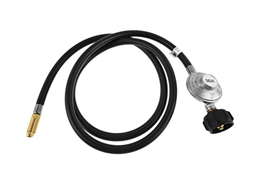 LS'BABQ 6 Ft Propane Adapter Hose with Regulator for Blackstone 17 inch and 22 inch Table Top Griddle, Replacement Parts Connect to Large Propane Tank