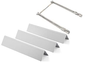 gassaf 15.3 inch flavorizer bar & 18 inch burner tube set replacement for weber 7635 69785, spirit 200 series spirit s-210, s-220, e-210, e-220, 3-pack stainless steel flavor bar & burner tube kit