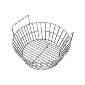 stainless charcoal ash basket for large bge grill, charcoal grill ash basket also fits kamado joe classic and other similar grills